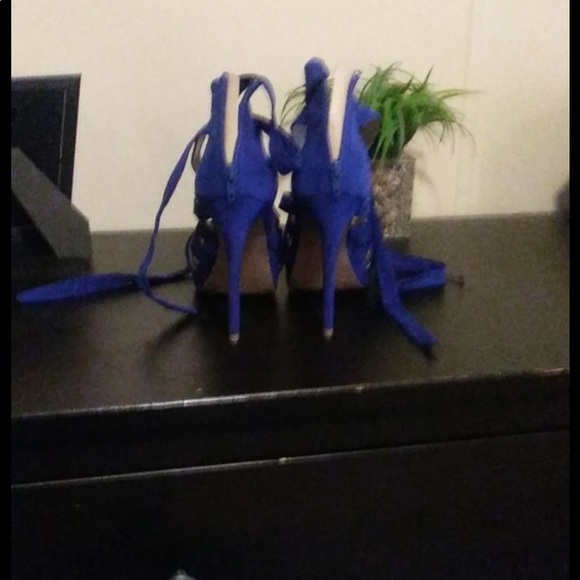 Shoes | Blue Rap Around High Heels | Poshmark